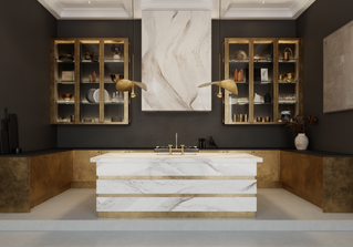 Windsor Brass Satin Ridge™ - Cambria® Quartz Designs